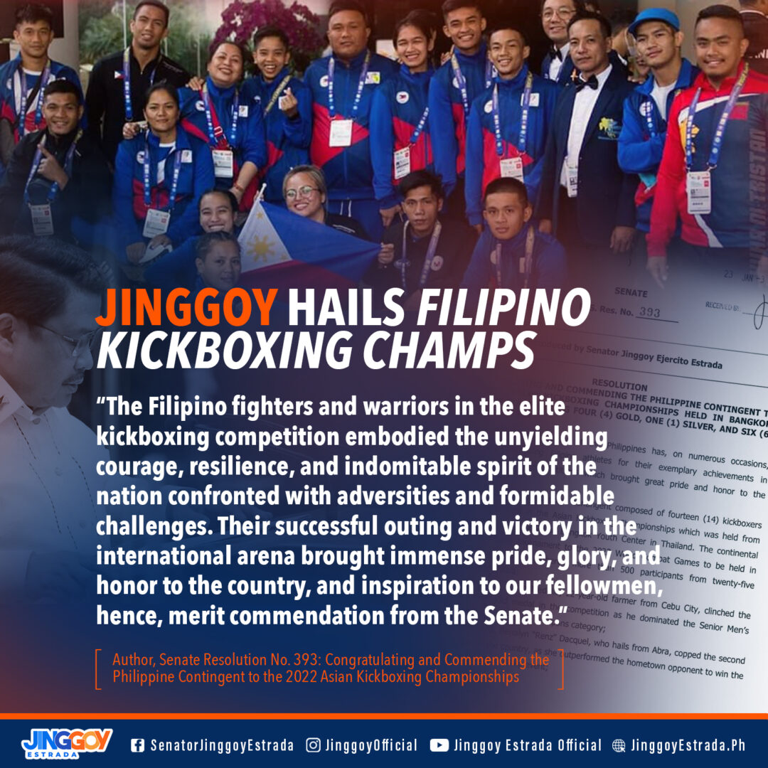 Jinggoy hails Filipino kickboxing champs – Jinggoy Ejercito Estrada