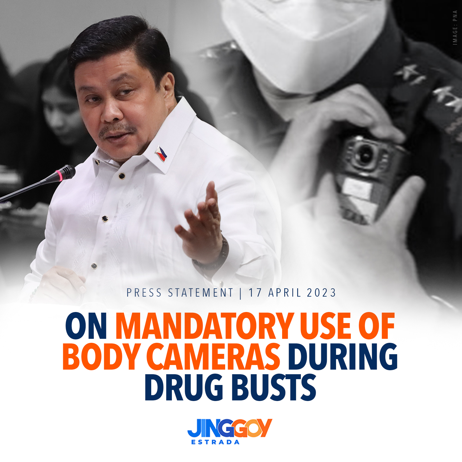 Statement on mandatory use of body cameras during drug busts – Jinggoy ...