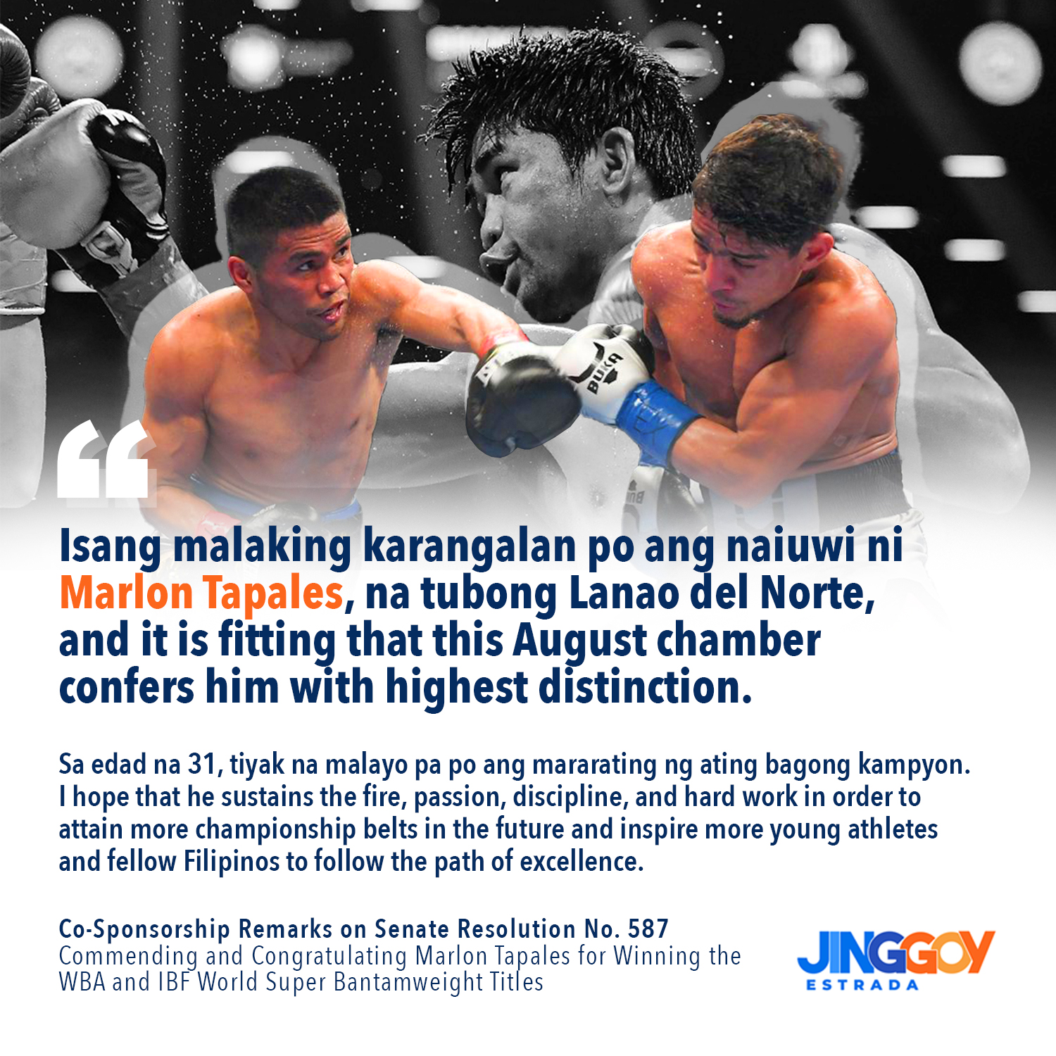 Co-Sponsorship Remarks: Proposed Senate Resolution No. 587 Commending and Congratulating Marlon ...