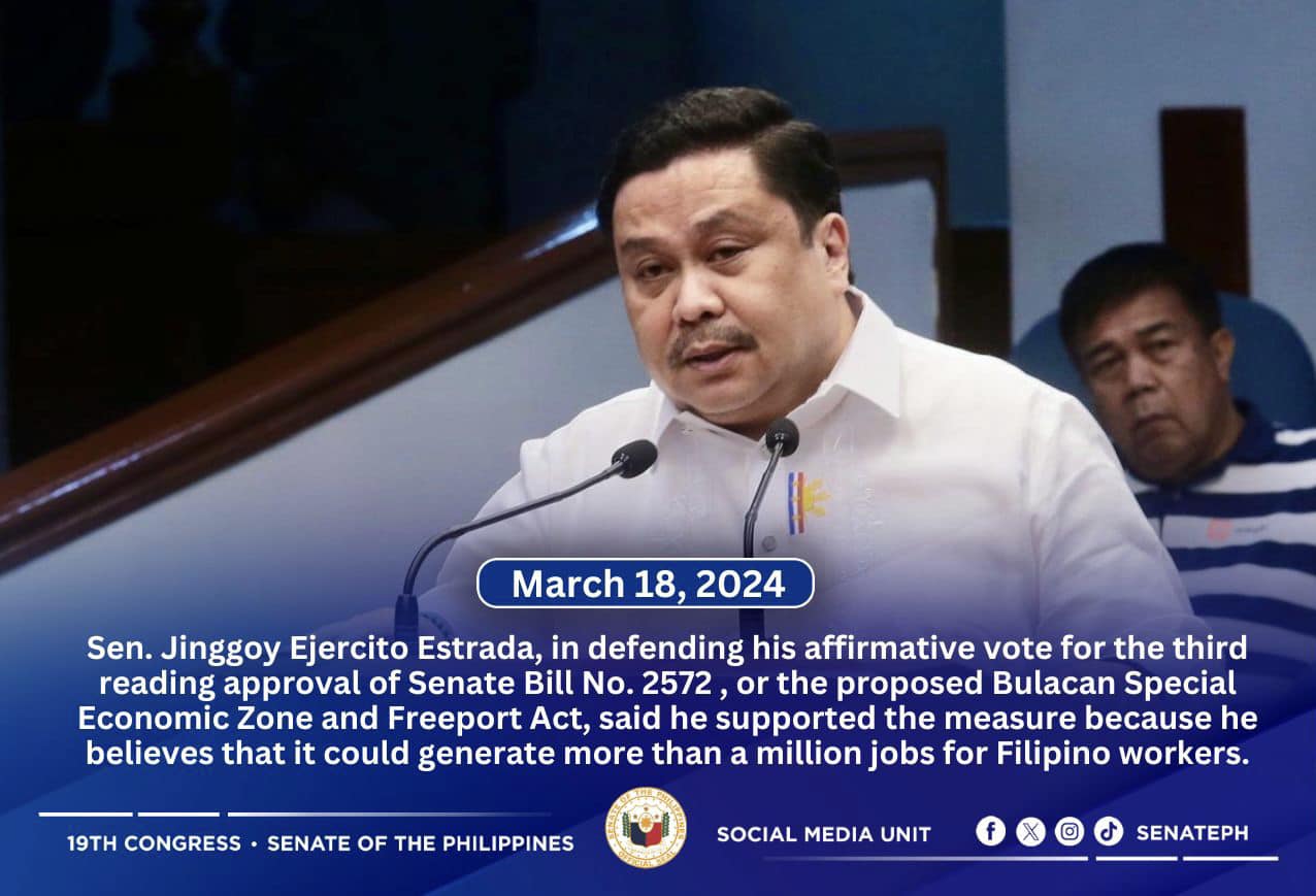 PRIB PHOTO: Buz will generate millions of jobs – Jinggoy Ejercito Estrada
