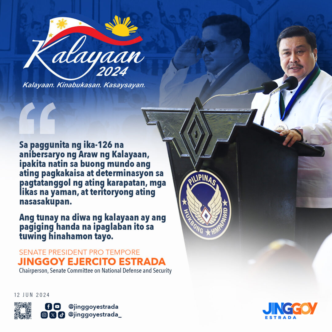 Statement on Independence Day celebration – Jinggoy Ejercito Estrada