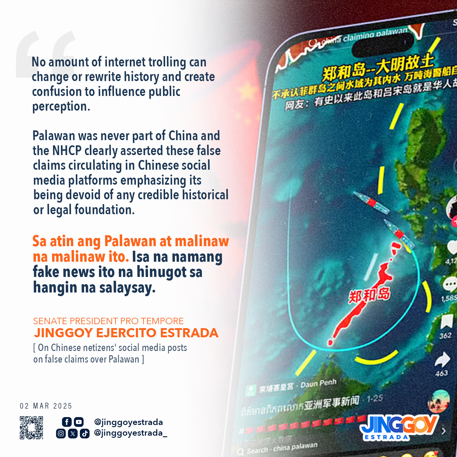 Statement on Chinese netizens’ social media posts on false claims over ...