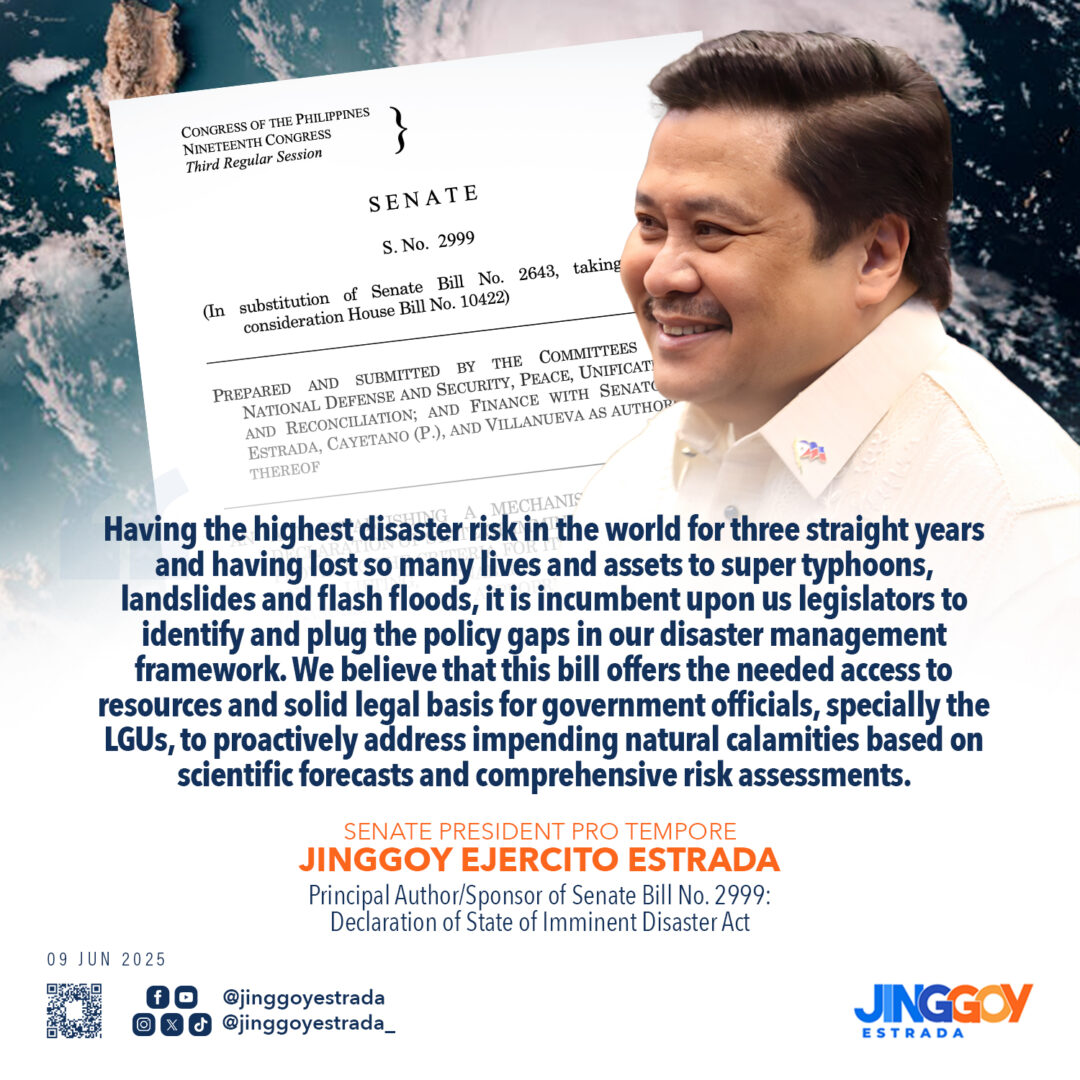Jinggoy: ‘Declaration of State of Imminent Disaster’ bill, a critical ...