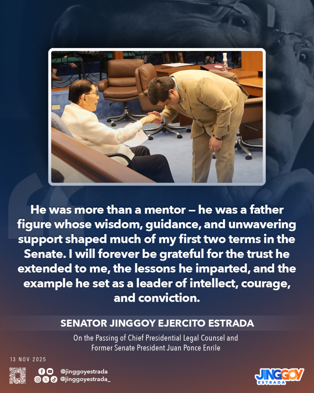 Statement on the passing of Chief Presidential Legal Counsel and former ...